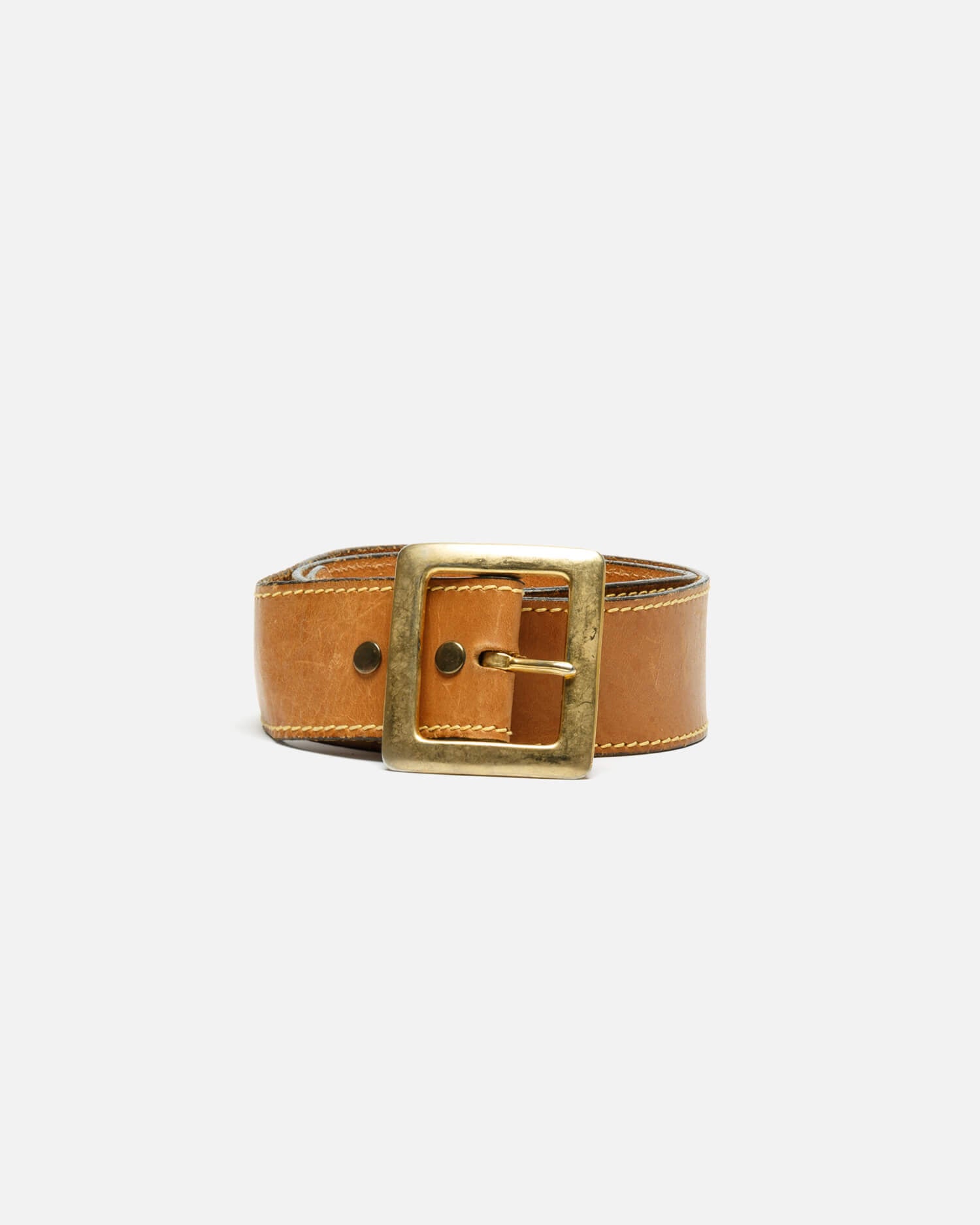 RE/DONE Marketplace | 70s Leather and Brass Belt -#39 | Vintage Belts