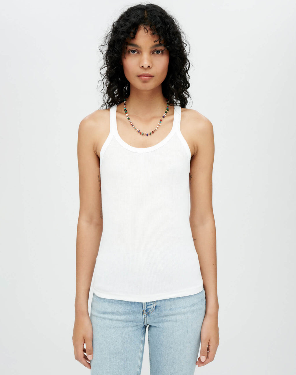 RE/DONE | Ribbed Tank in Optic White