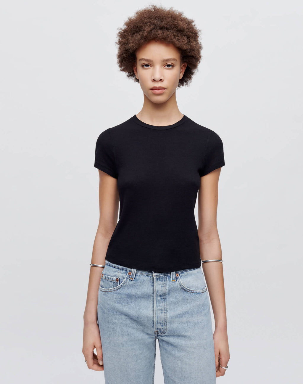 RE/DONE | 90s Baby Tee in Vintage Black