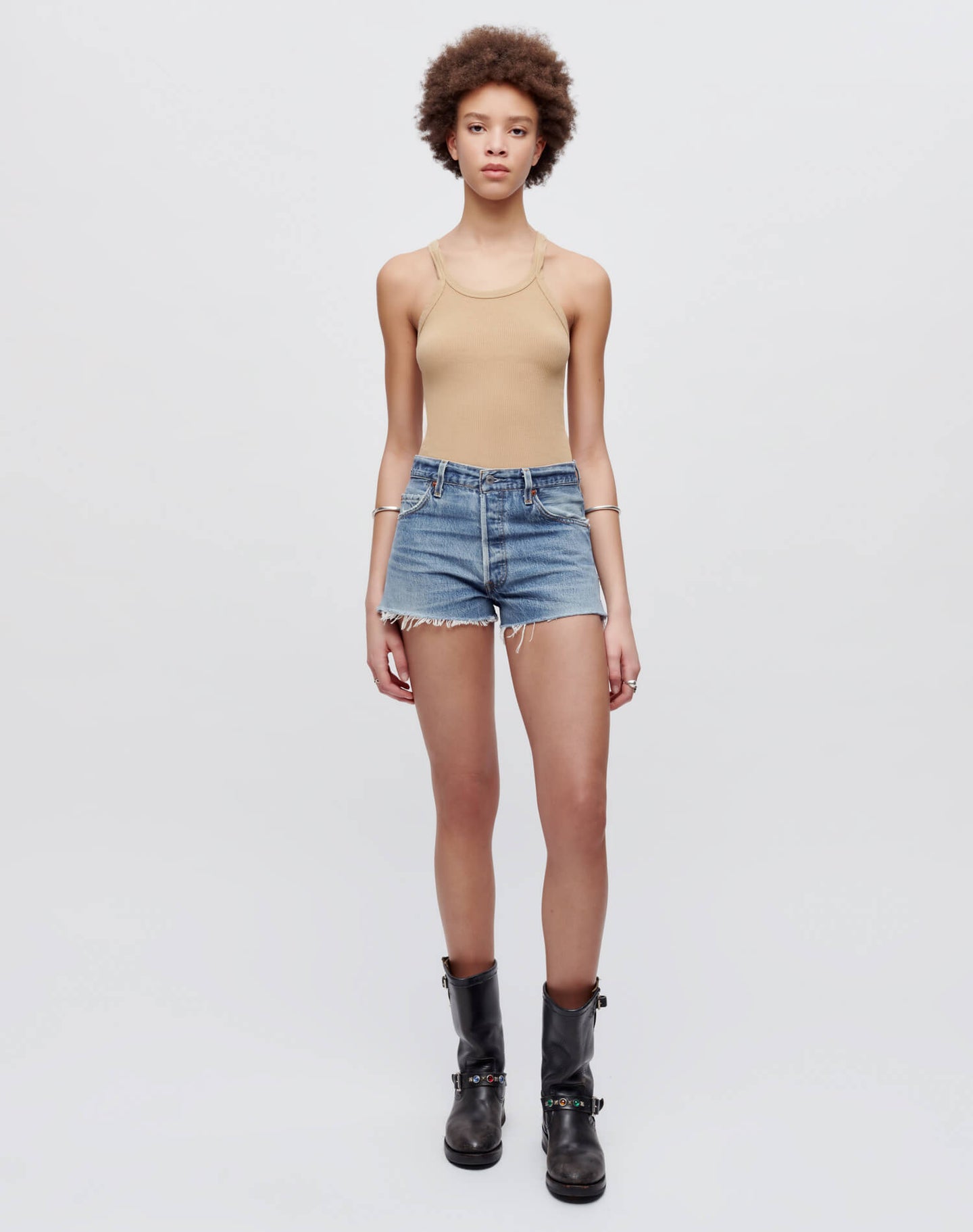 RE/DONE | Ribbed Tank in Sand