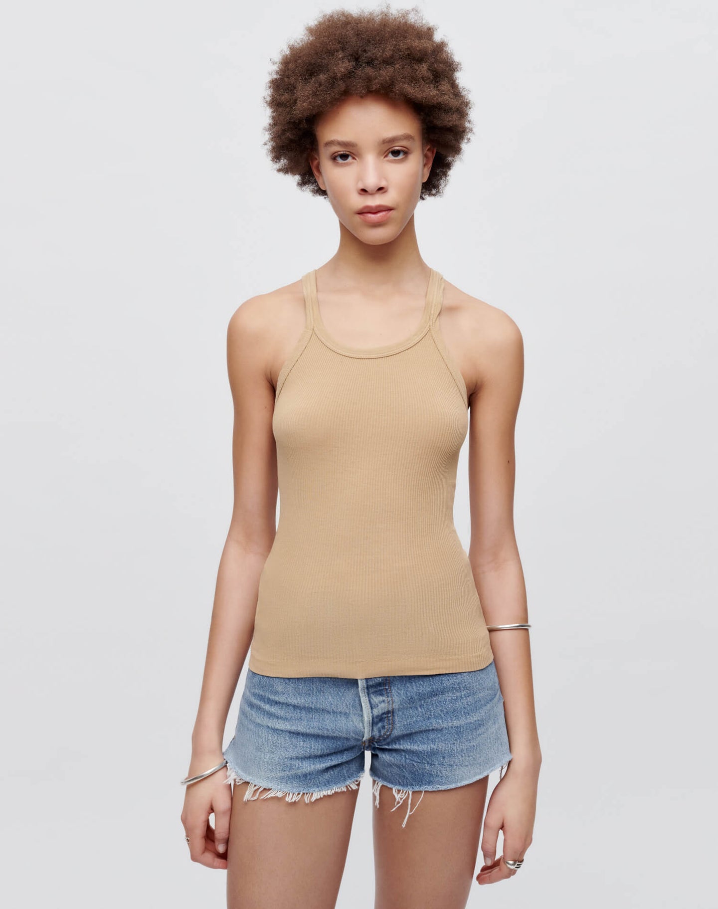 RE/DONE | Ribbed Tank in Sand