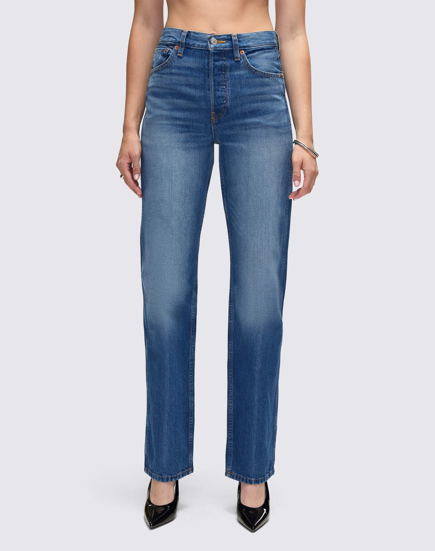 RE/DONE | 90s High Rise Loose in Viper Blue